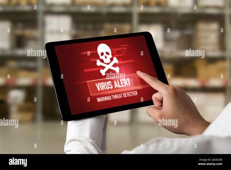 virus warning alert on computer screen detected modish cyber threat