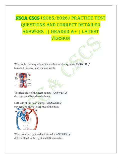 Nsca Cscs 2025 2026 Practice Test Questions And Correct Detailed