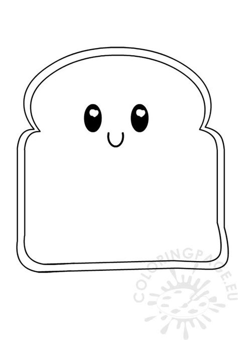 Cute Toast Coloring Page