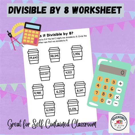 Divisible By 8 Worksheet Divisibility Rules Sped Math Classful