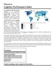Logistics Performance Index Pdf Logistics Performance Index The Logistics Performance Index
