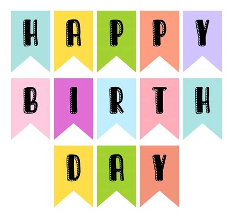 Diy Birthday Banner Template Cartulinas De Feliz Cumpleaños
