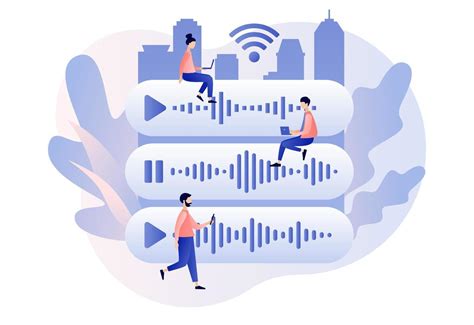 Voice Messages Concept Tiny People Record Message And Talk In Chat App Online Communication