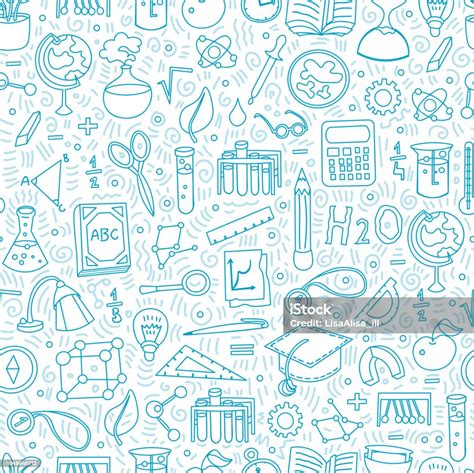 간단한 줄 다시 학교 요소와 공급 학교 패턴 환영 합니다 다시 학교 원활한 배경 손에 아이 들을 위한 요소와 귀여운 디자인 만평 그리기 스타일을 돌아가기 학교 패턴입니다