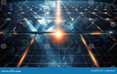Hi Tech Circuitry 3d Rendering Of Abstract Technology Concept Generative Ai Stock Illustration
