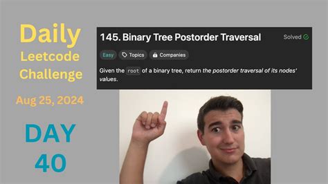 Daily Leetcode Challenge Day 40 Binary Tree Postorder Traversal