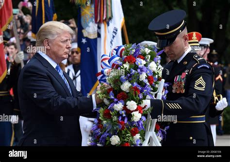 President Donald Trump Participates In A Wreath Laying Ceremony At The