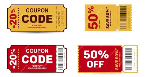 Premium Vector Coupon Code Tickets For Promotional Marketing T