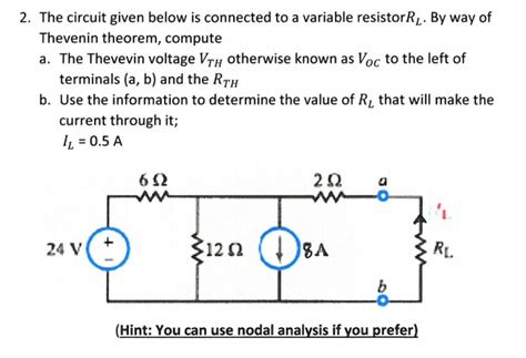 Solved The Circuit Given Below Is Connected To A Variable Chegg Com