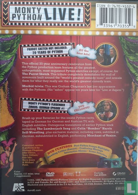 Monty Python Live Parrot Sketch Not Included 20 Years Of Python German Episode 1 Dvd 2
