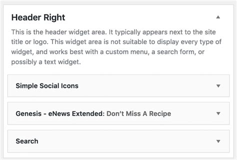 Header Settings Docs Widget Areas Recipe Blogger Theme