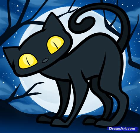 Halloween Black Cat Drawing At Explore Collection