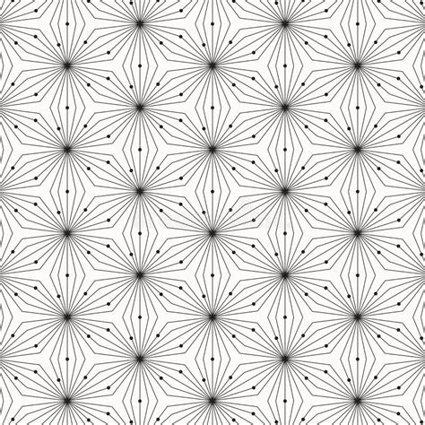 Vector Pattern Repeating Linear Hexagon On Abstract Linear Flower