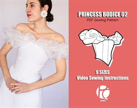 Princess Bodice 02 Sewing Pattern Cocktail Bustier Pattern Corset