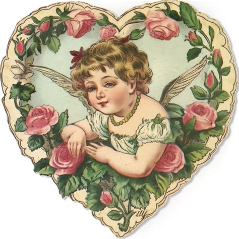 Premium Photo A Heart With A Winged Angel And Roses In The Heart