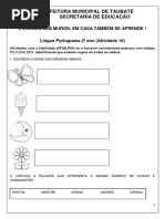 Modelo De Cabeçalho Para Atividade Pdf