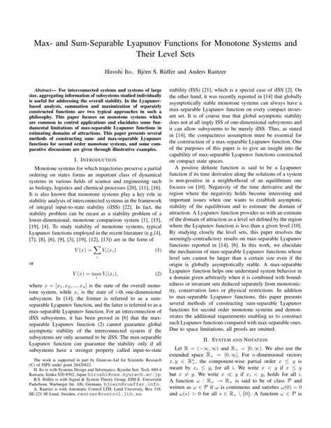 pdf max and sum separable lyapunov functions for monotone systems