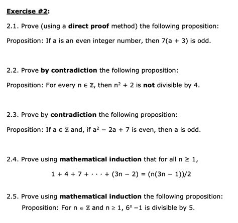 Solved Exercise 2 2 1 Prove Using A Direct Proof Method Chegg Com