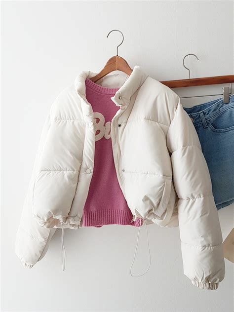 핫아이템 크롭패딩은 못 참지 귀여운 아방핏 데일리 꾸안꾸 가성비좋은 웰론 숏패딩 아우터 크롭점퍼 학생잠바 교복패딩 학생패딩 놀이동산코디