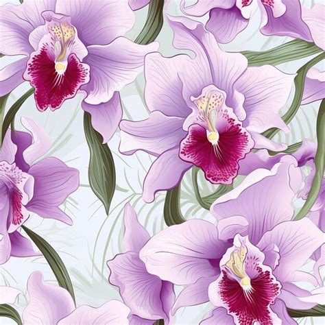 Premium Ai Image Abstract Orchid Pattern