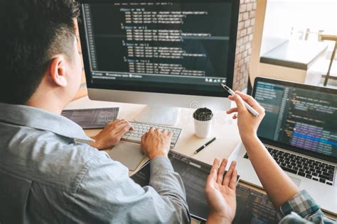 Team Of Professional Developer Programmer Cooperation Meeting And