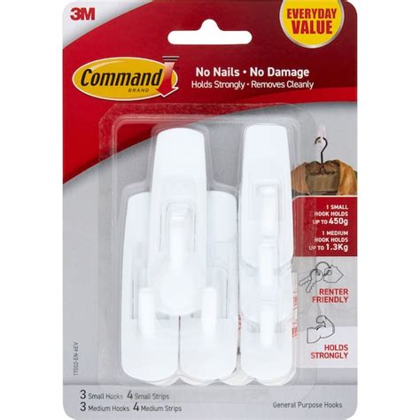 Command Everyday Value Assorted Hooks Small And Medium 6 Pack Woolworths