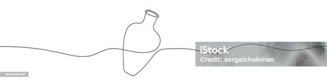 Continuous Line Drawing Of Vase Linear Drawing Of A Vase Stock