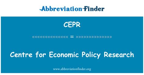 Cepr 代表 经济政策研究中心 Centre For Economic Policy Research