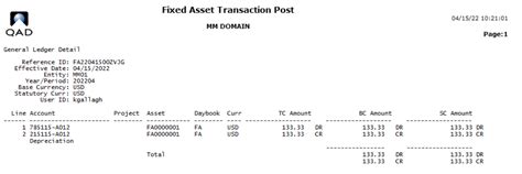 Creating Fixed Assets In Qad Logan Consulting