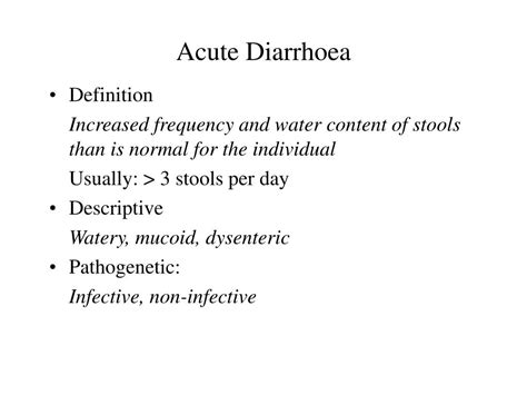 Ppt Acute Diarrhoea Powerpoint Presentation Free Download Id256775