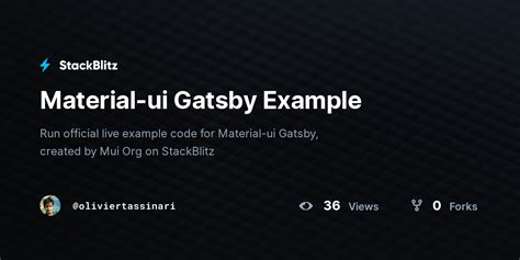 Material Ui Gatsby Example Stackblitz
