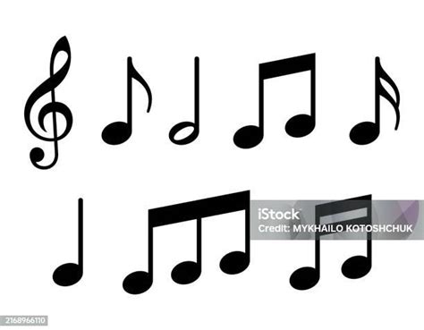 음표 세트 음악 노트 아이콘 모음 음표 고음 음자리표 기호 벡터 0명에 대한 스톡 벡터 아트 및 기타 이미지 0명 검은색 높은음자리표 Istock