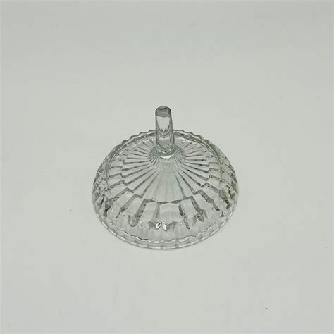 Vintage Clear Glass Ring Tree Jewelry Holder Dish Avon Early 1980s