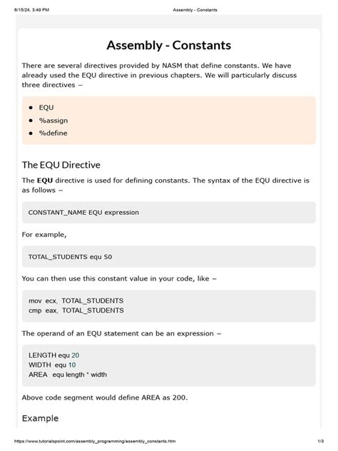 Assembly Constants Download Free Pdf Software Computer Science