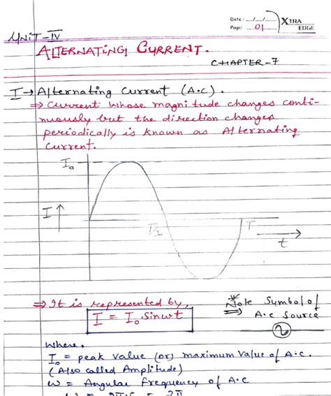 Ch 7 Alternating Current Xii Physics Handwritten Notes Pdf Artofit