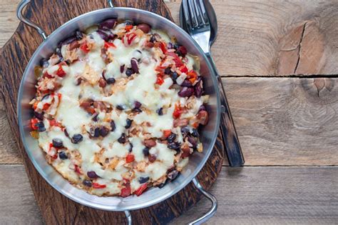 구운 콩 치즈 파프리카 수평의 종류와 쌀 캐 서 롤 보기 공간 복사 0명에 대한 스톡 사진 및 기타 이미지 0명 건강한 식생활 그라탕 Istock