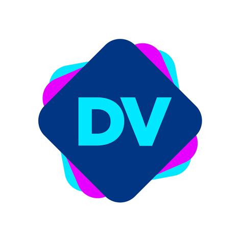 Dv Company Name Initial Letters Monogram Dv Letters On Curved Square