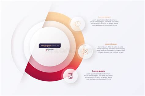 Vectro Gradient Three Option Cycle Infographic Chart Stock Vector