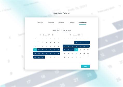 A Simple Date Range Picker Designed For A Web App Behance