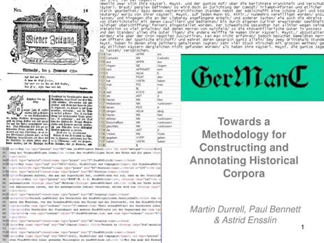 Ppt Towards A Methodology For Constructing And Annotating Historical Corpora Powerpoint