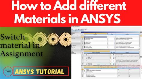 how to add different materials in ansys workbench tutorials tme youtube