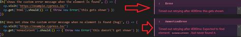 Should Callback Error Message Is Ignored When Element Is Not Found Issue Cypress Io