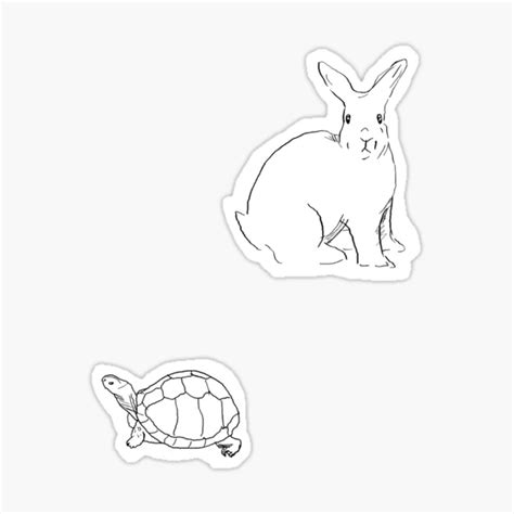 Turtle Rabbit Throttle Tattoos Line Art Illustration Of A Turtle And A