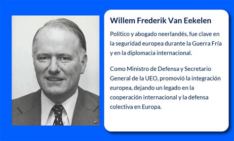 Willem Frederik Van Eekelen 1931 Vvvv Un Político Y Abogado Clave En
