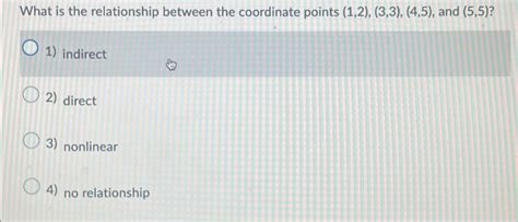 solved what is the relationship between the coordinate
