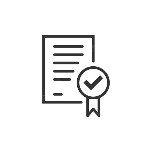 Flat Style Approval Icon On Isolated White Background Vector Diploma