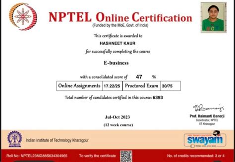 Hashneet Kaur On Linkedin I Am Thrilled To Share That I Have Successfully Completed The Nptel