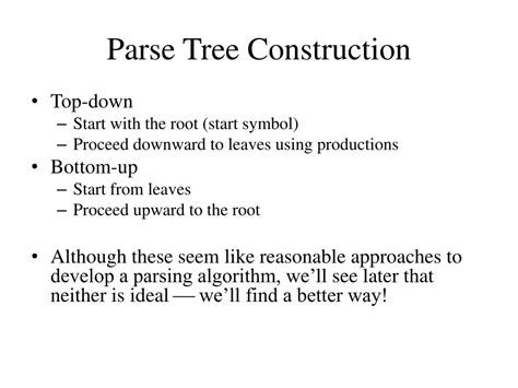 Ppt Grammars Languages And Parse Trees Powerpoint Presentation Free