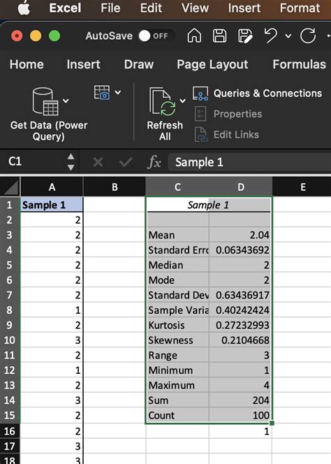4 2 Using The Descriptive Statistics In Excel To Obtain The Measures Introduction To