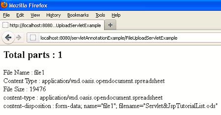 File Upload Servlet Example